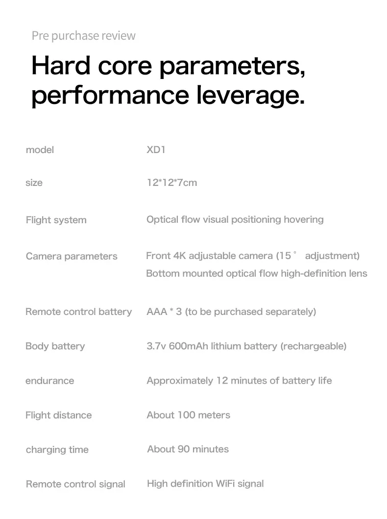 XD1 Drone - Remote Control Toys with FPV Quadcopter