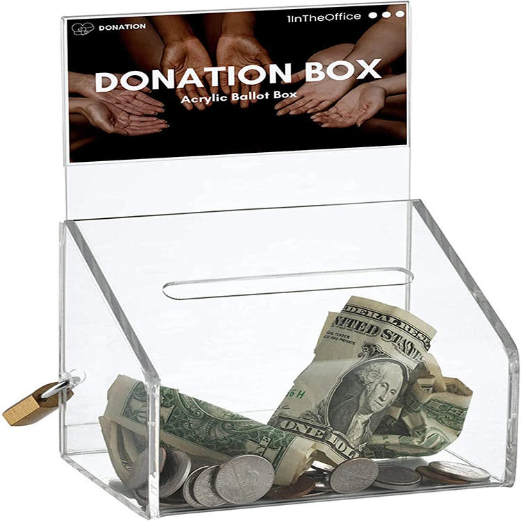 Acrylic Ballot Box - Customizable Donation Box for Church