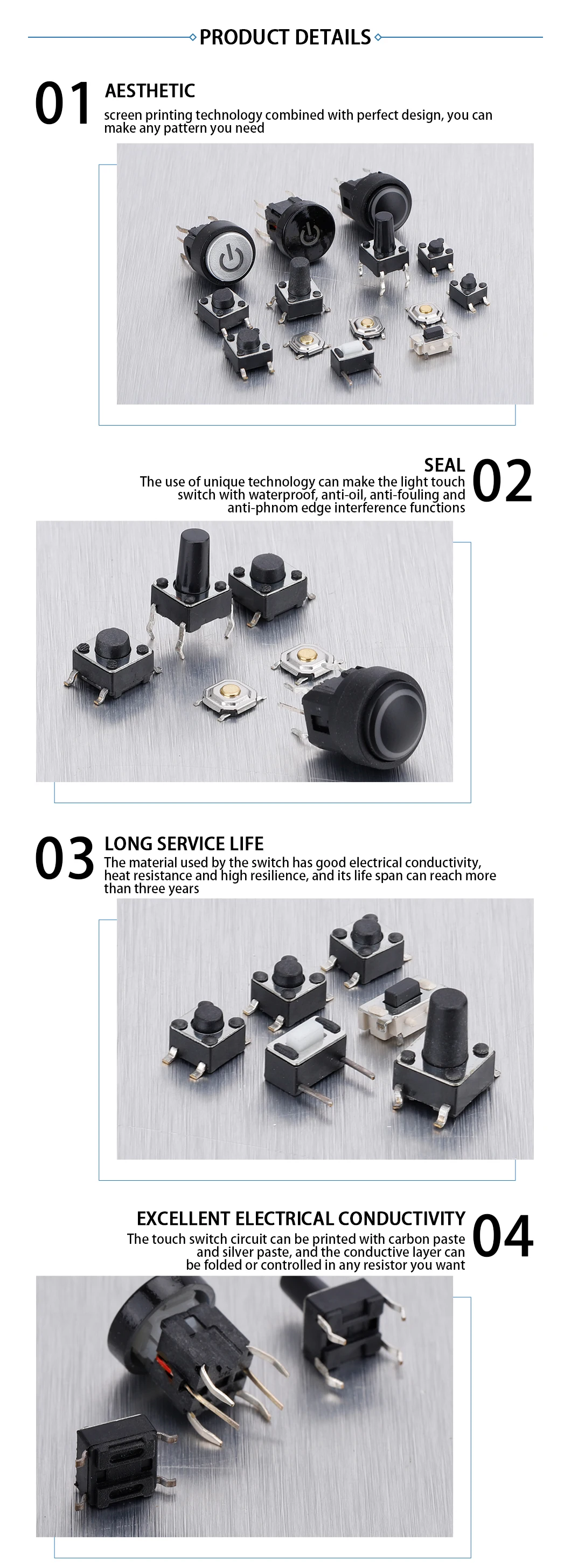 ABILKEEN Tact Switch - Reliable, High-Capacity Performance