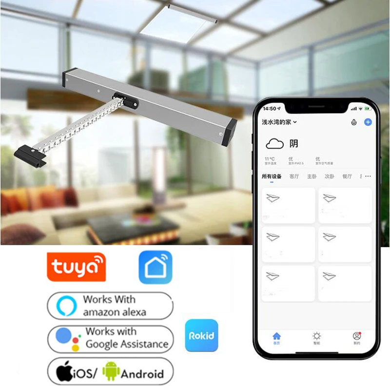 Tuya Smart Window Opener Optional Remote Control Skylight Operator CON ...