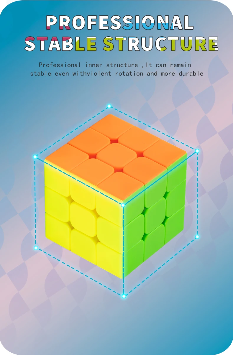 5.6cm 3x3 Magic Cube - Smooth Speedcube Stickerless Puzzle
