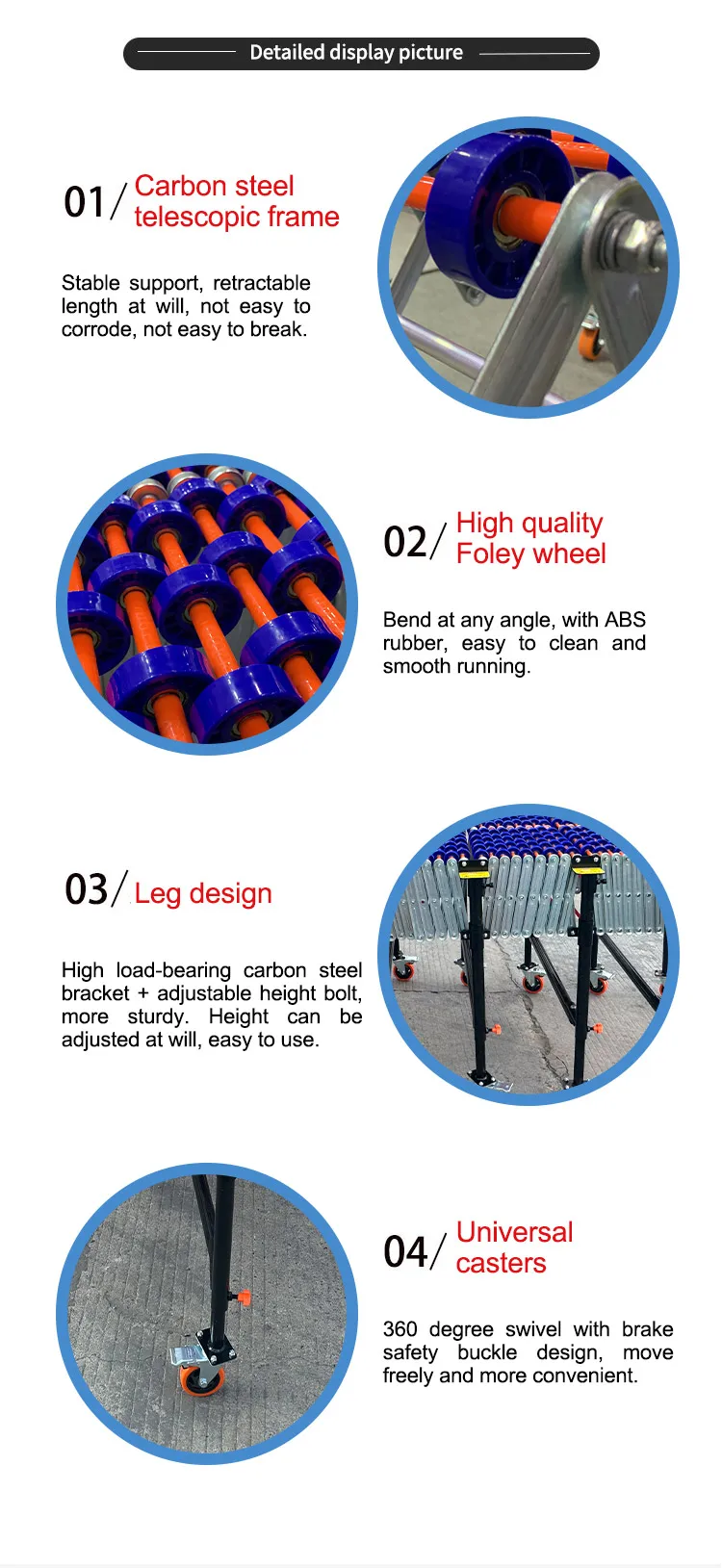 Gravity Portable Customized Retractable Flexible Roller Conveyor for ...