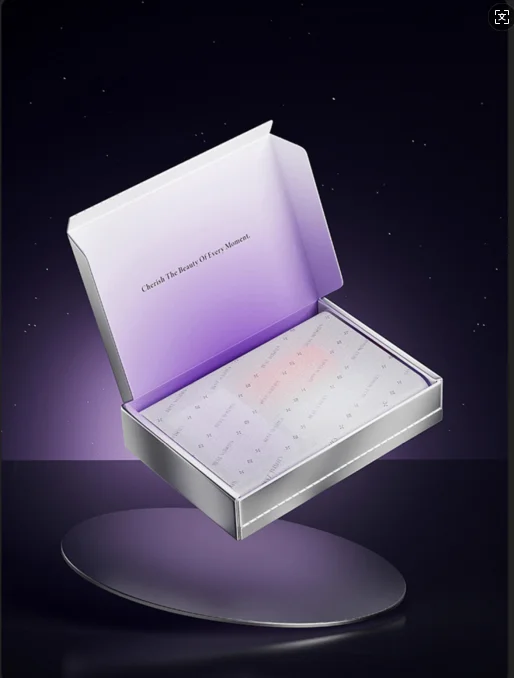 Custom Embossed Matte Silver Paper Box Cardboard Express Mailing ...