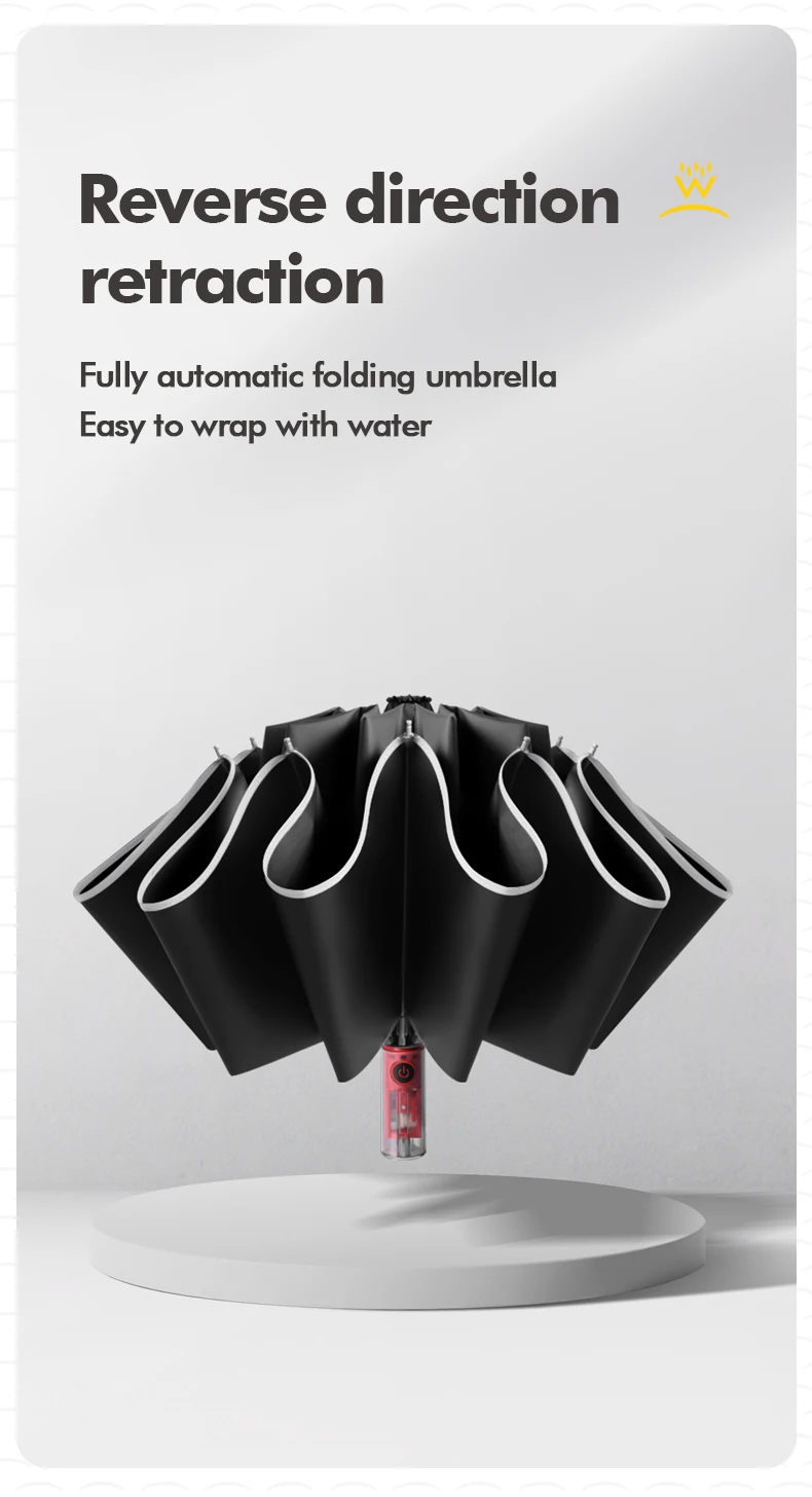 Fully Automatic Oversized Reflective Reverse Umbrella Adults Anti ...
