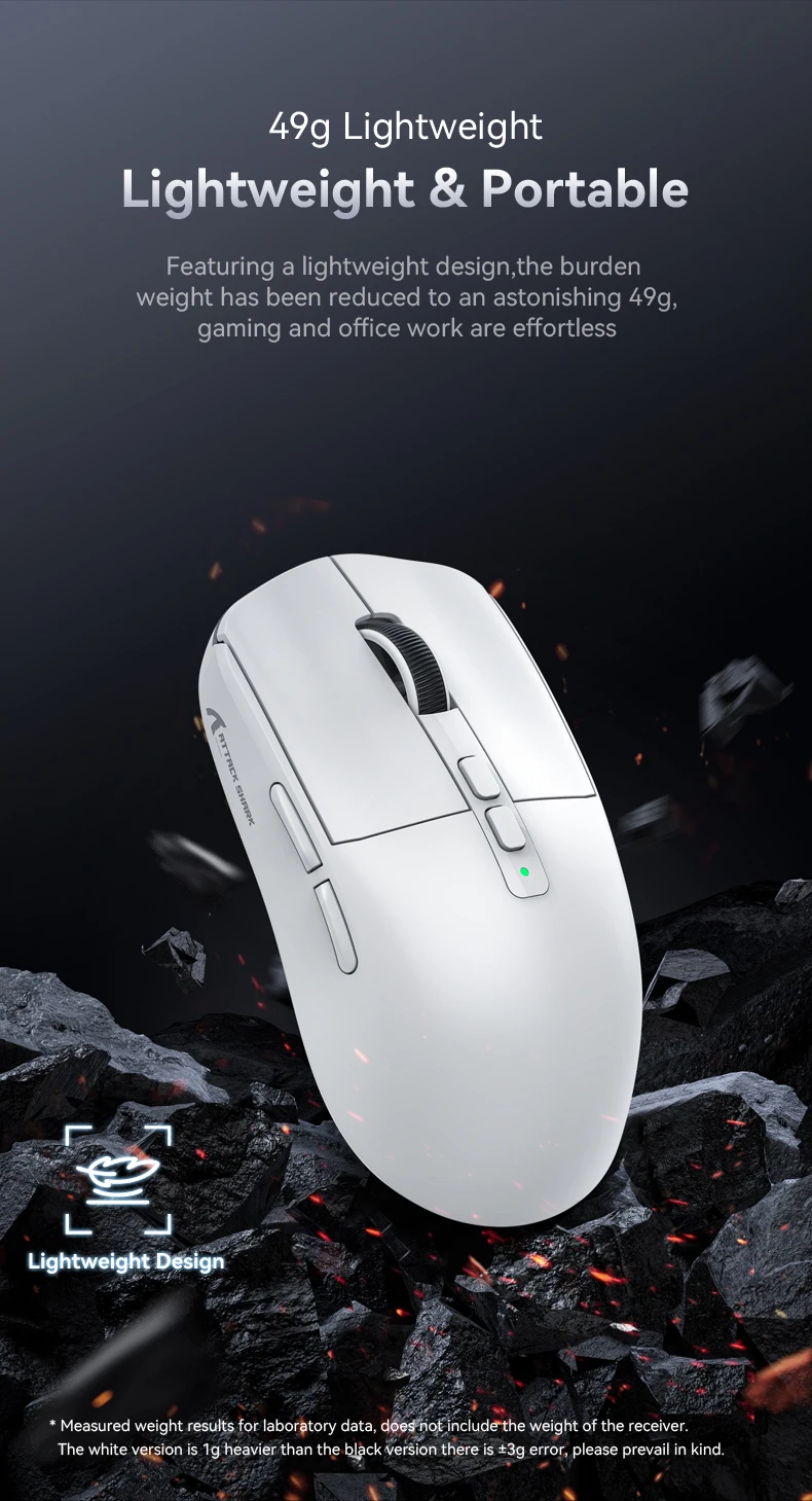 Attack Shark X6 Mouse - Lightweight E-Sports Wireless Gaming Mouse