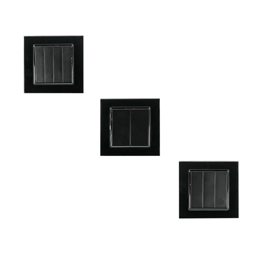 Wall Switch Socket Full Glass Bs Uk Standard Black Single Twin 13a ...