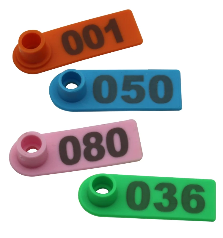 Animal Ear Tag Goat Ear Tags Number 001-100 Yellow Red Orange Blue ...