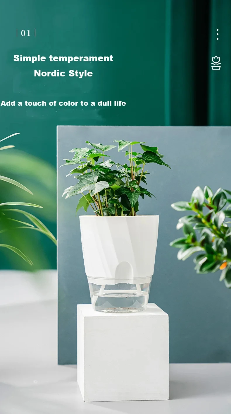Transparent Visible Water Level Plant Pot Indoor Decoration Flowerpot ...