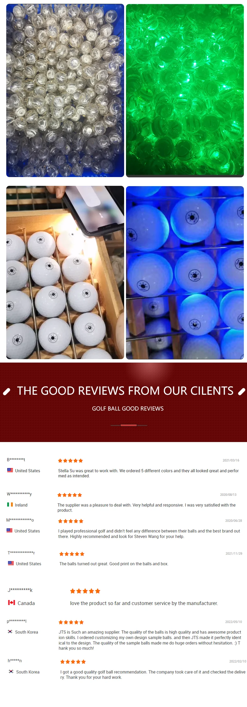 Wholesale 3 Piece Surlyn Light Control LED Golf Ball