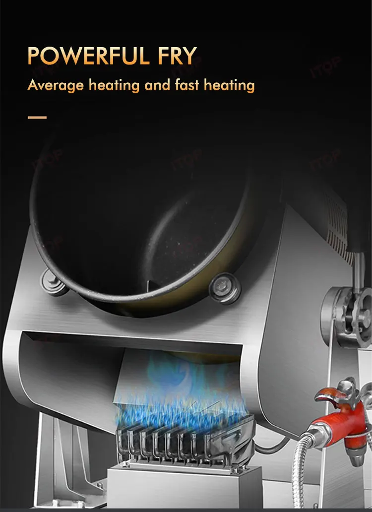 Restaurant Kitchen Use Automatic Stir Fry Machine Gas Cooking Rotating ...