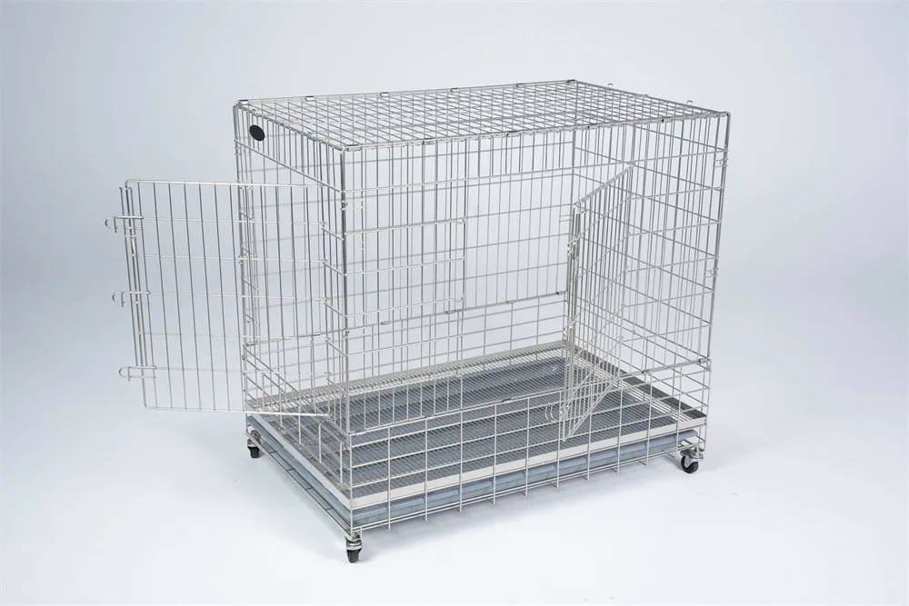 Pull-out Bottom Mesh Lockable Pet Cage Pro304 Stainless Steel Pet Cage ...