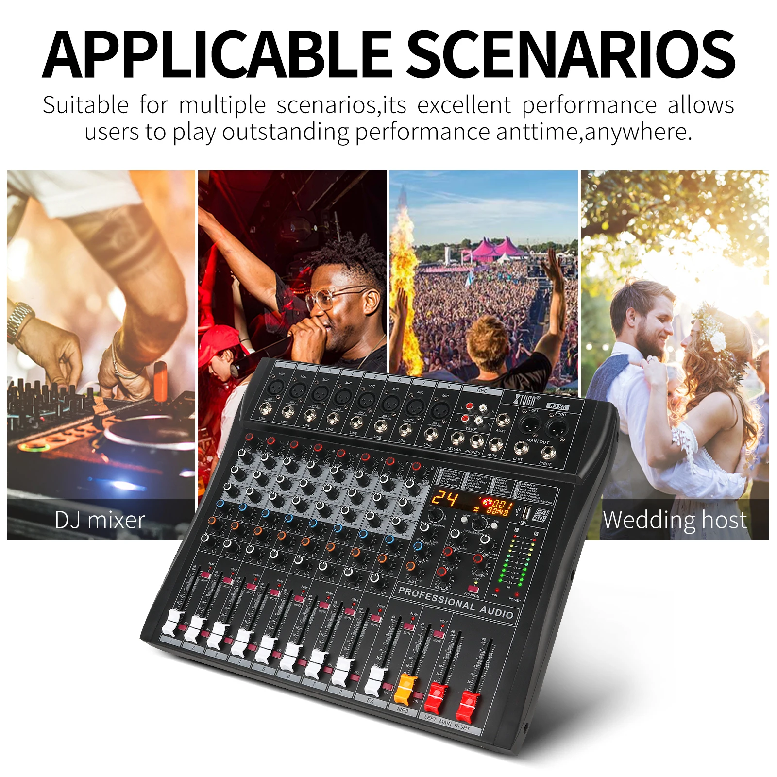 16 Channel Professional Audio Music Mixer with Digital Effects