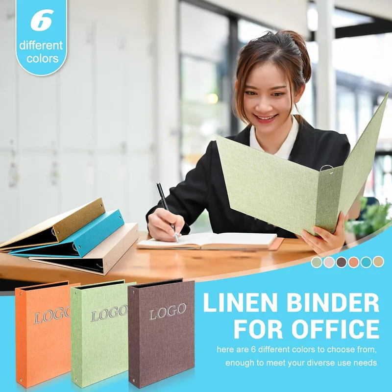 Alibaba.com: Hard Cloth Linen Cover Files Folder with Custom Logo, Ring ...