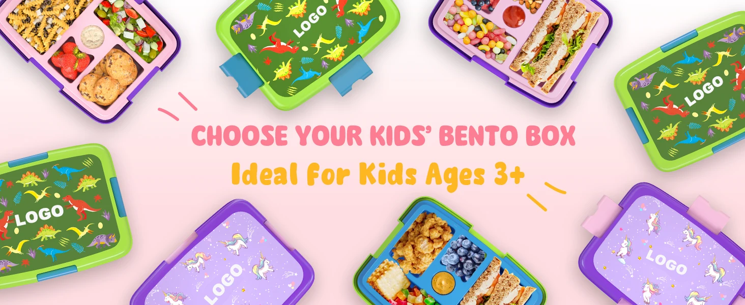 Kids Lunch Box Set Food Grade PP 5 Compartments Bento Box OEM Custom ...
