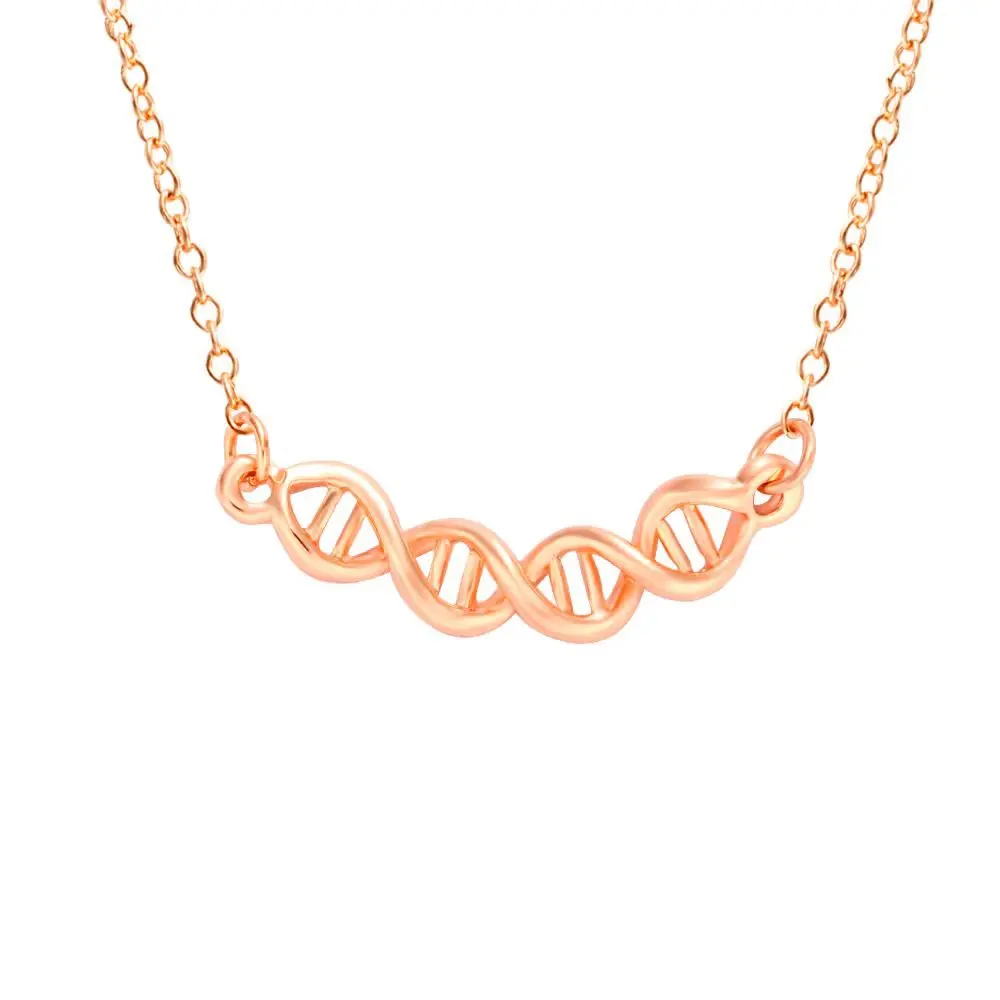 Infinity Spiral DNA Double Helix Pendant Necklace