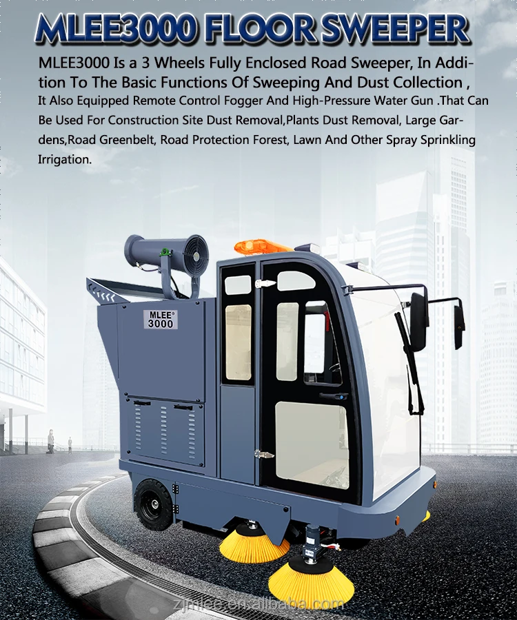 Mlee3000 Road Cleaning Sweeper High Pressure Water,Fogger Spray 250l ...