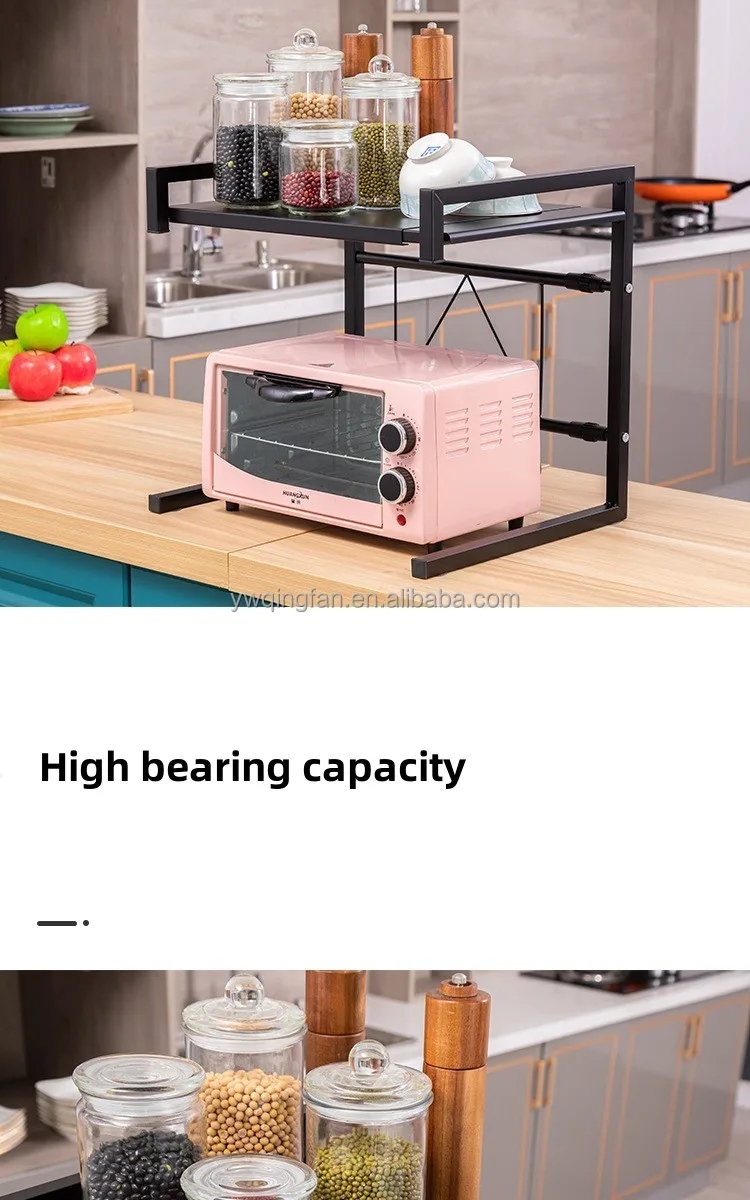 Kitchen Retractable Storage Shelf Microwave Oven Shelf Storage Shelf ...