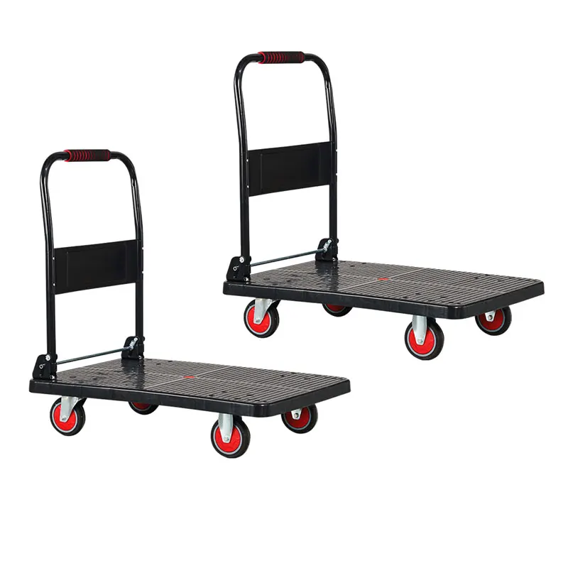 hand carts & trolleys Platform Steel Folding Cart Flat Warehouse Handle ...