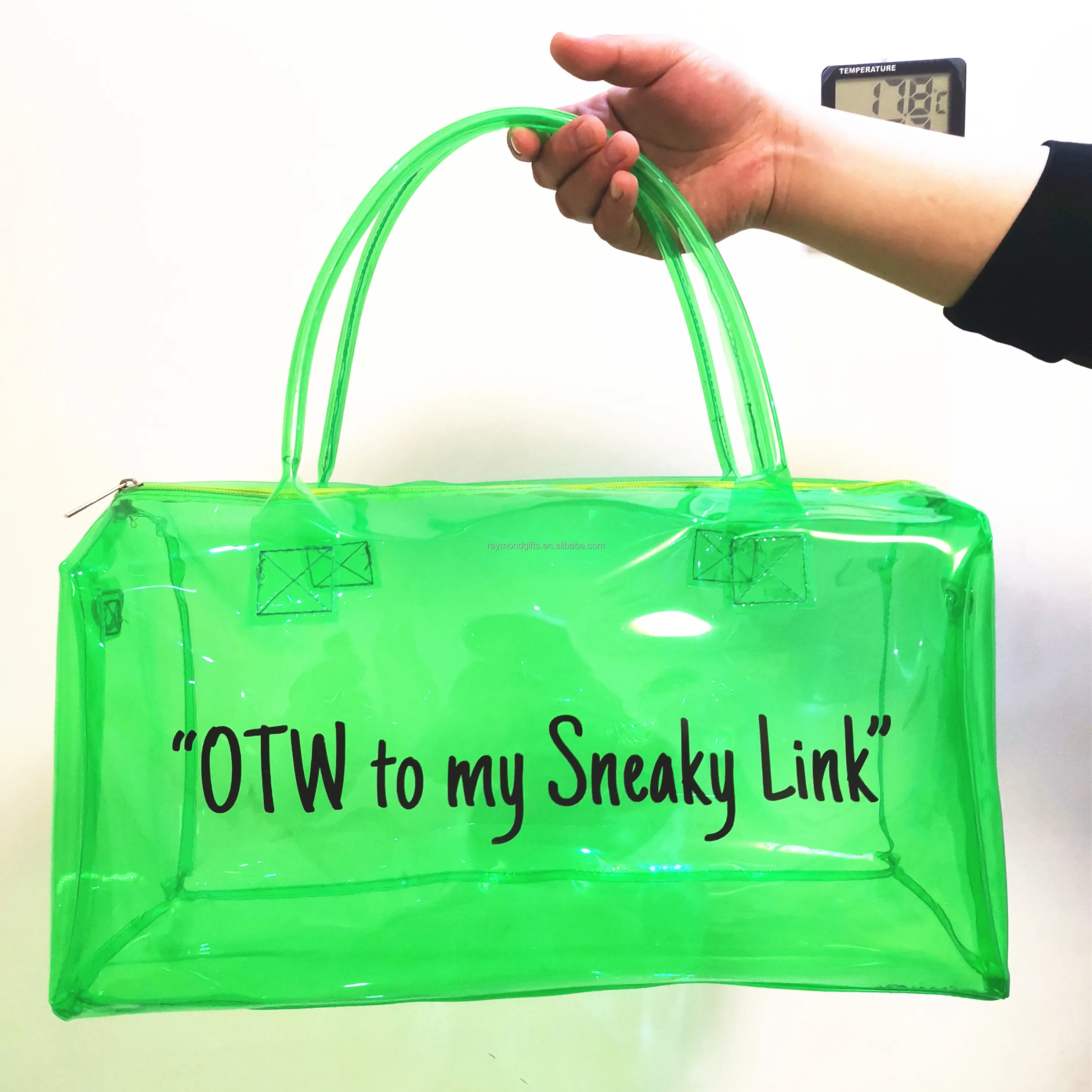 Transparent Colored Pvc Travel Duffle Bags Gym Holographic Spinnanight ...
