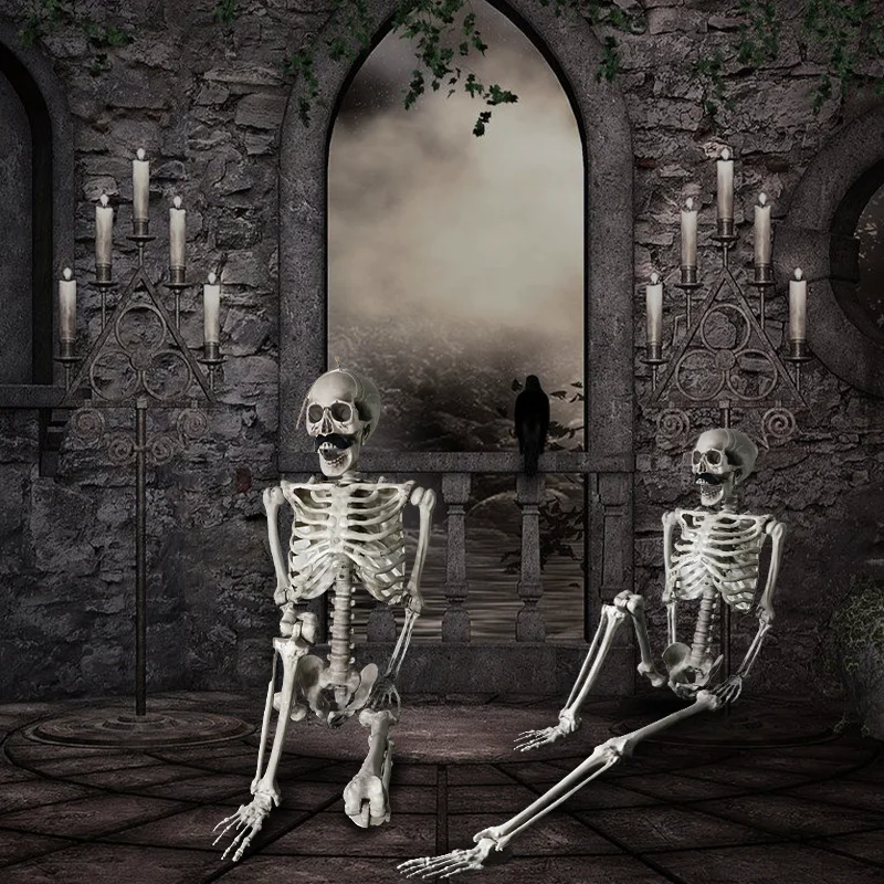 Halloween Scary Hanging Life Size Full Body Human Skeleton Movable ...