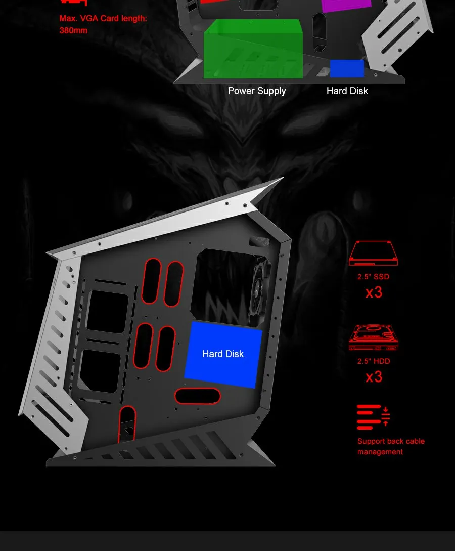 AUTOBOT Full Tower Gaming ATX Computer Chassis - Aluminum