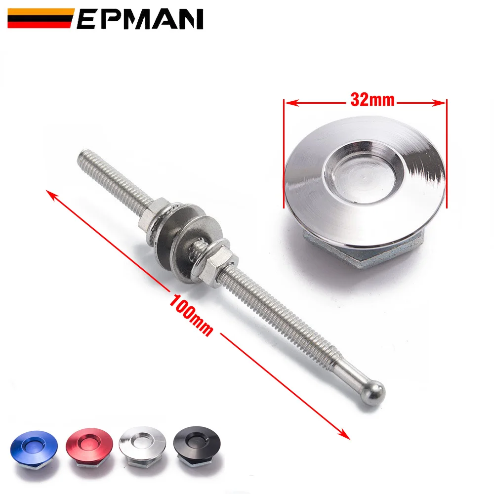 Epman 1.25" Universal Jdm Style Push Button Billet Hood Pins Lock Clip ...