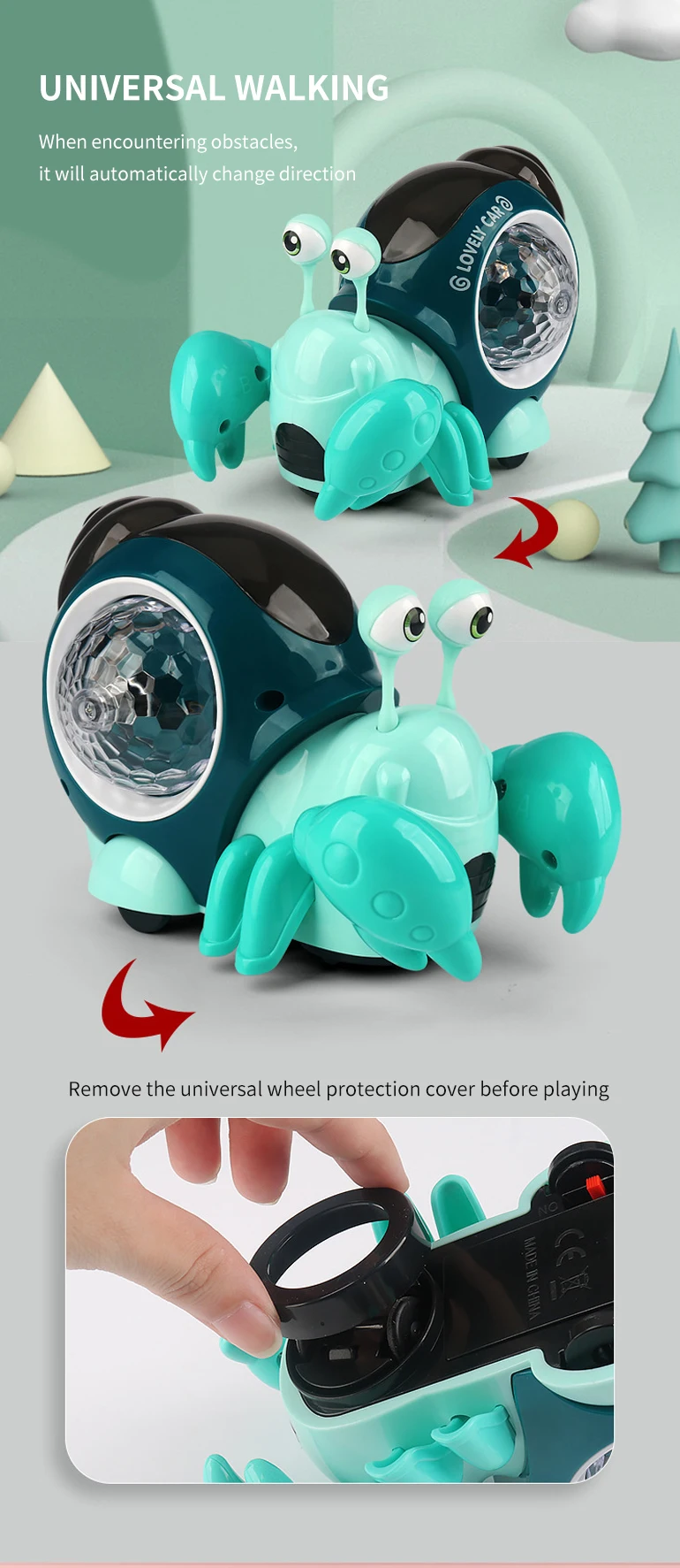 SY Kids Electric Universal Walking Transparent Projection Flashing ...