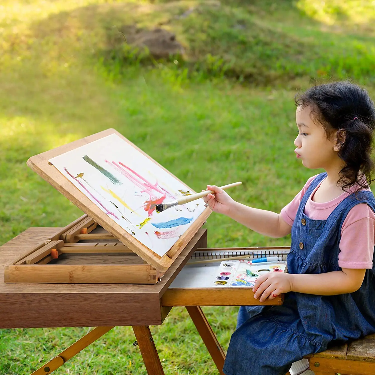 Bamboo Laptop Desk - Adjustable & Foldable Drafting Table