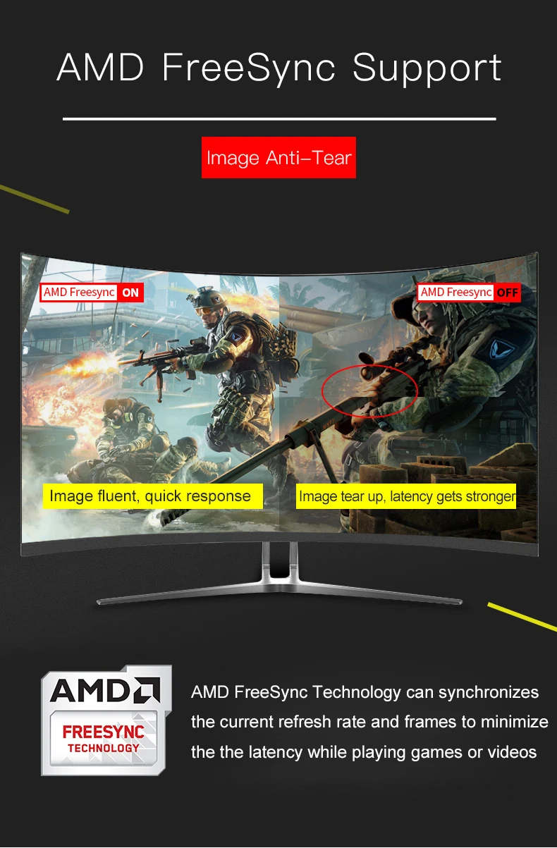 Hopestar Monitor - 32 Inch Gaming with 144hz Curved Screen