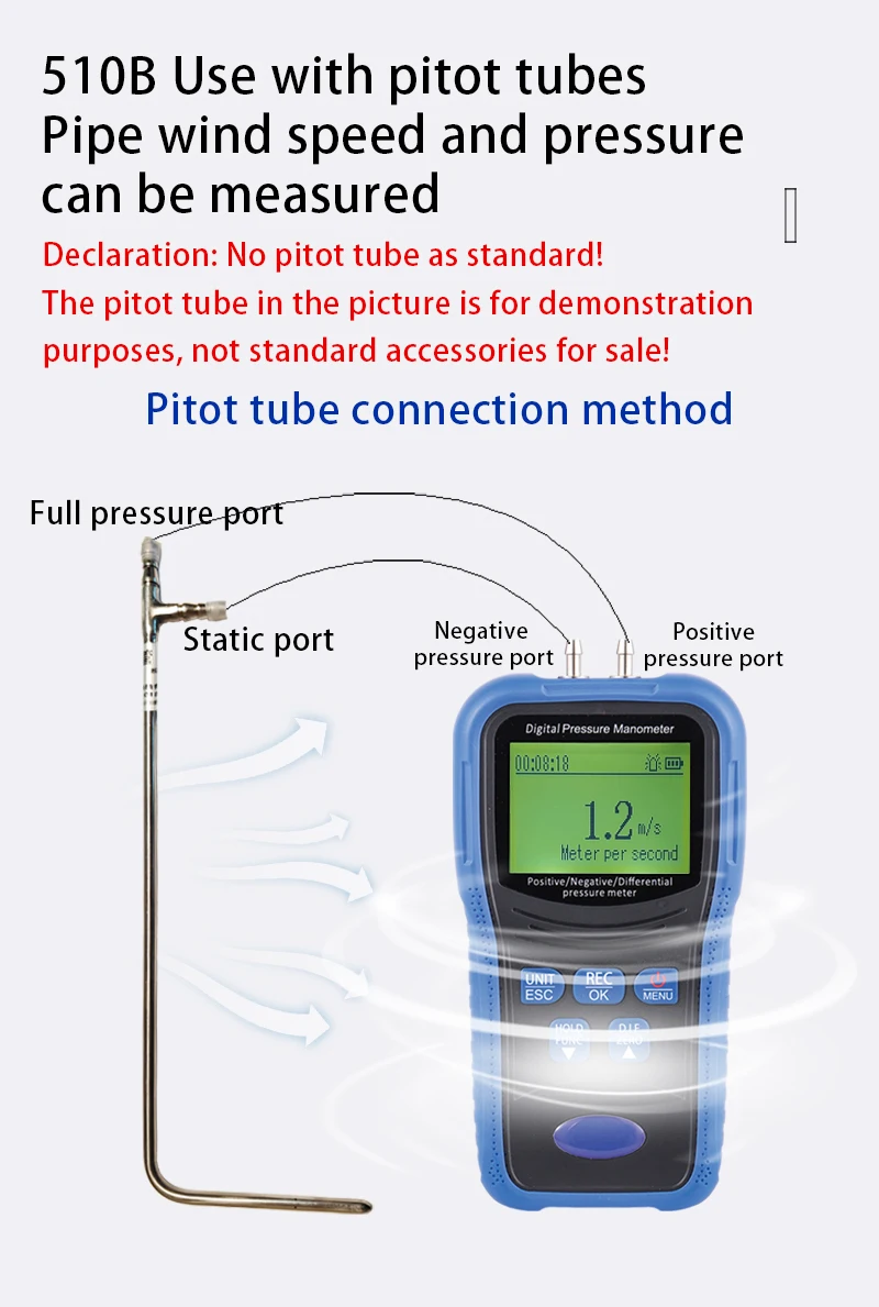 200kpa to Pa - Precision Digital Differential Pressure Gauge
