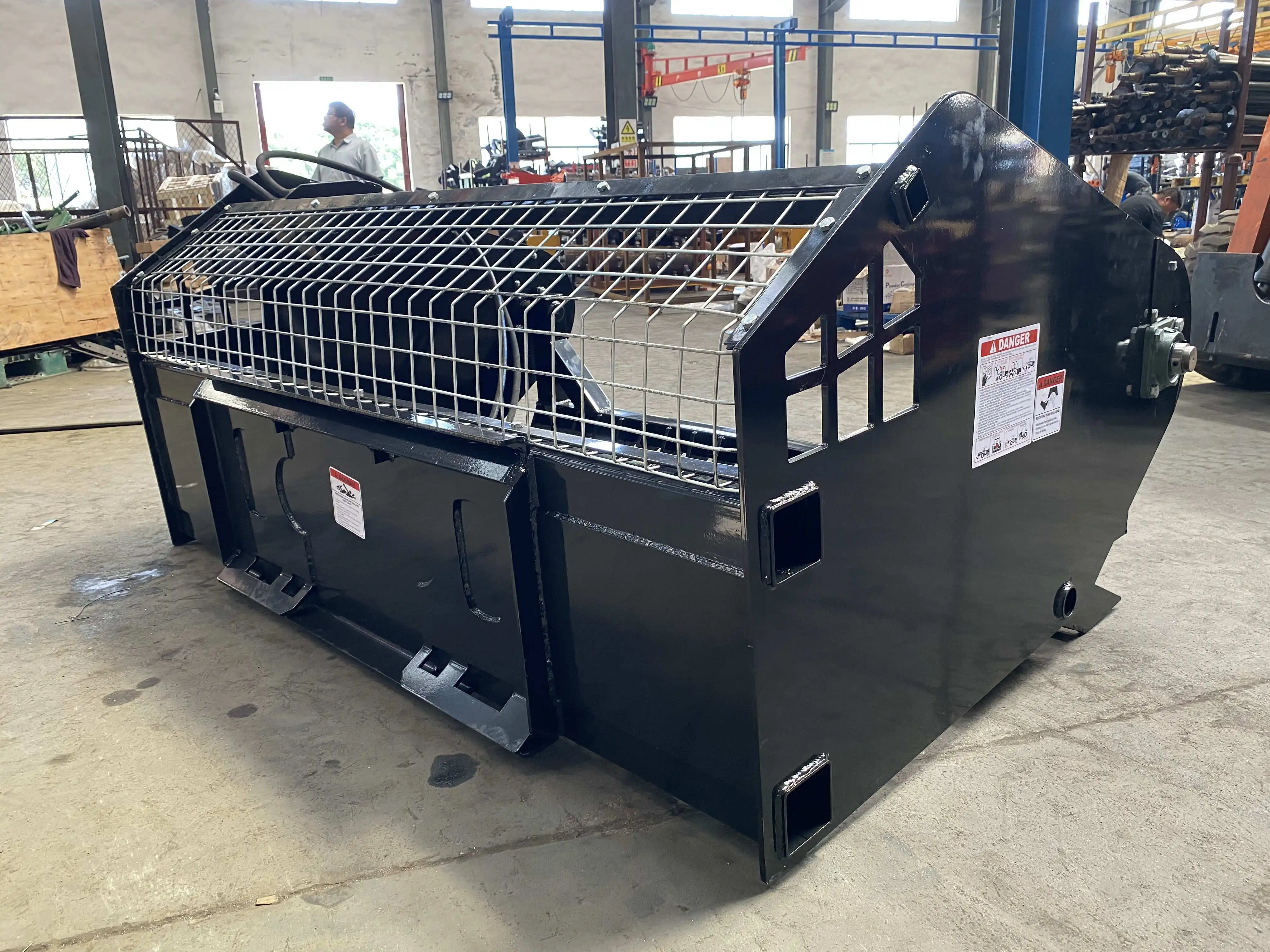 Skid Steer Rock Picker Bucket - Hydraulic Powered Debris Removal