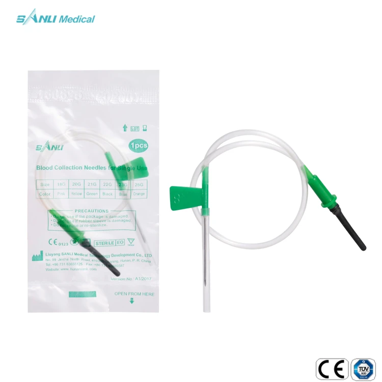 Disposable Needle Blood Collection Set 18g 20g 21g 22g 23g 25g 3/4 ...