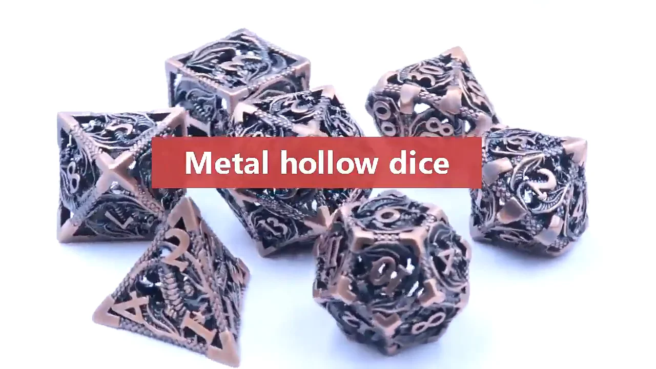 Factory Wholesale 7pcs Set Of High Quality Metal Hollow Ancient Dice ...