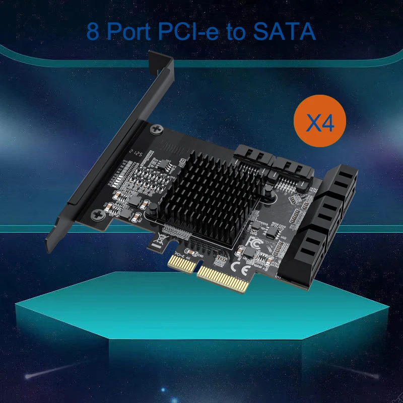Pcie X1 Sata Card 8 Port Sata 3.0 Controller Expansion Card 8 Sata ...