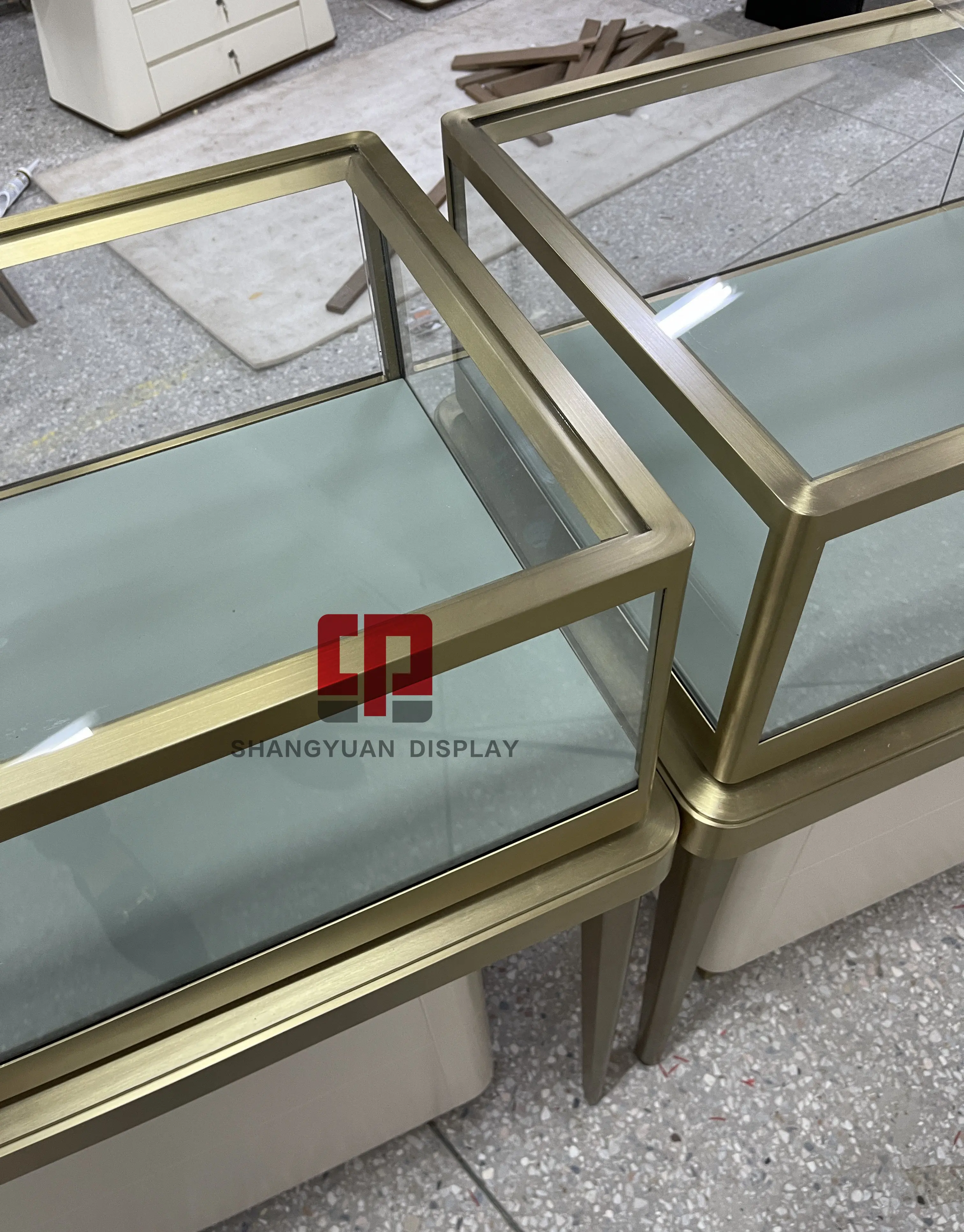 Luxury Stainless Steel Glass Display Cabinet Shenzhen Factory High-end ...