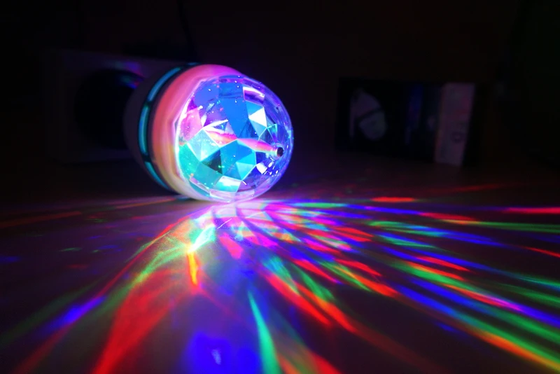 3W Colorful Disco Stage Bulb Light E27 LED Crystal Magic Ball Lamp Auto ...