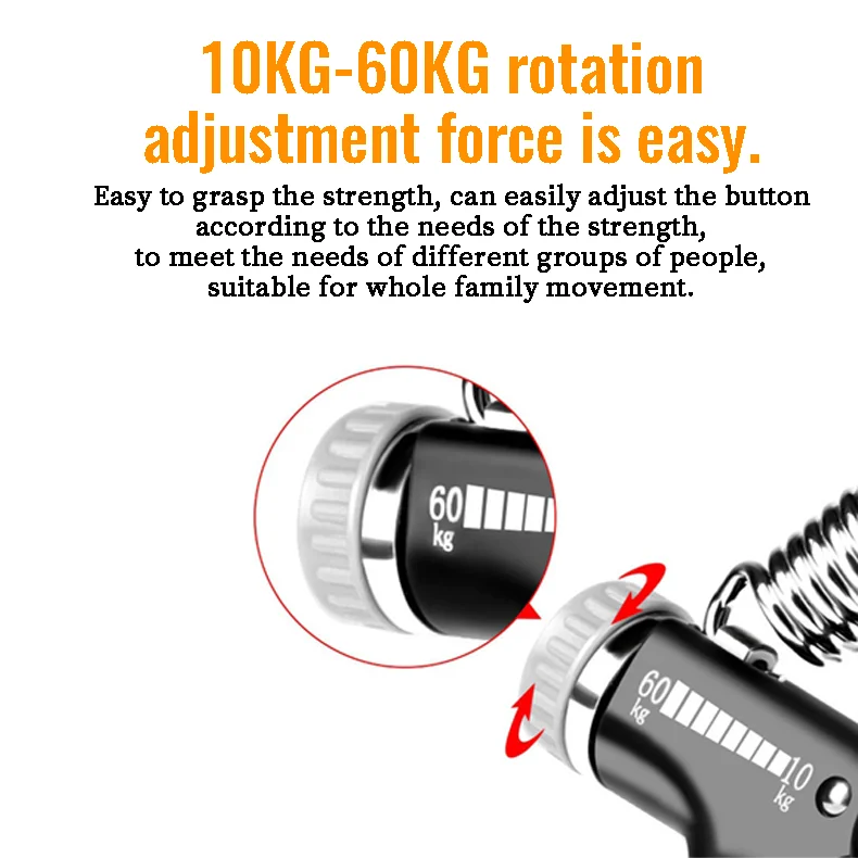 Build Hand Strength with 10-60KG Adjustable Grips