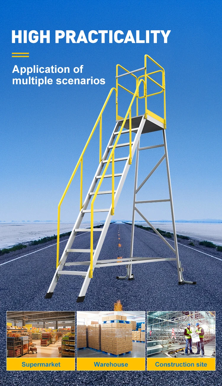 Factory Custom Industrial Ladder Aluminum Work Platform In The High ...