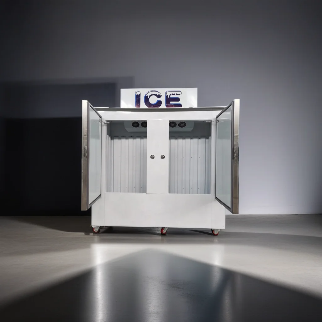 Double Doors Ice Factory - 65 Cu Ft Ice Storage Freezer
