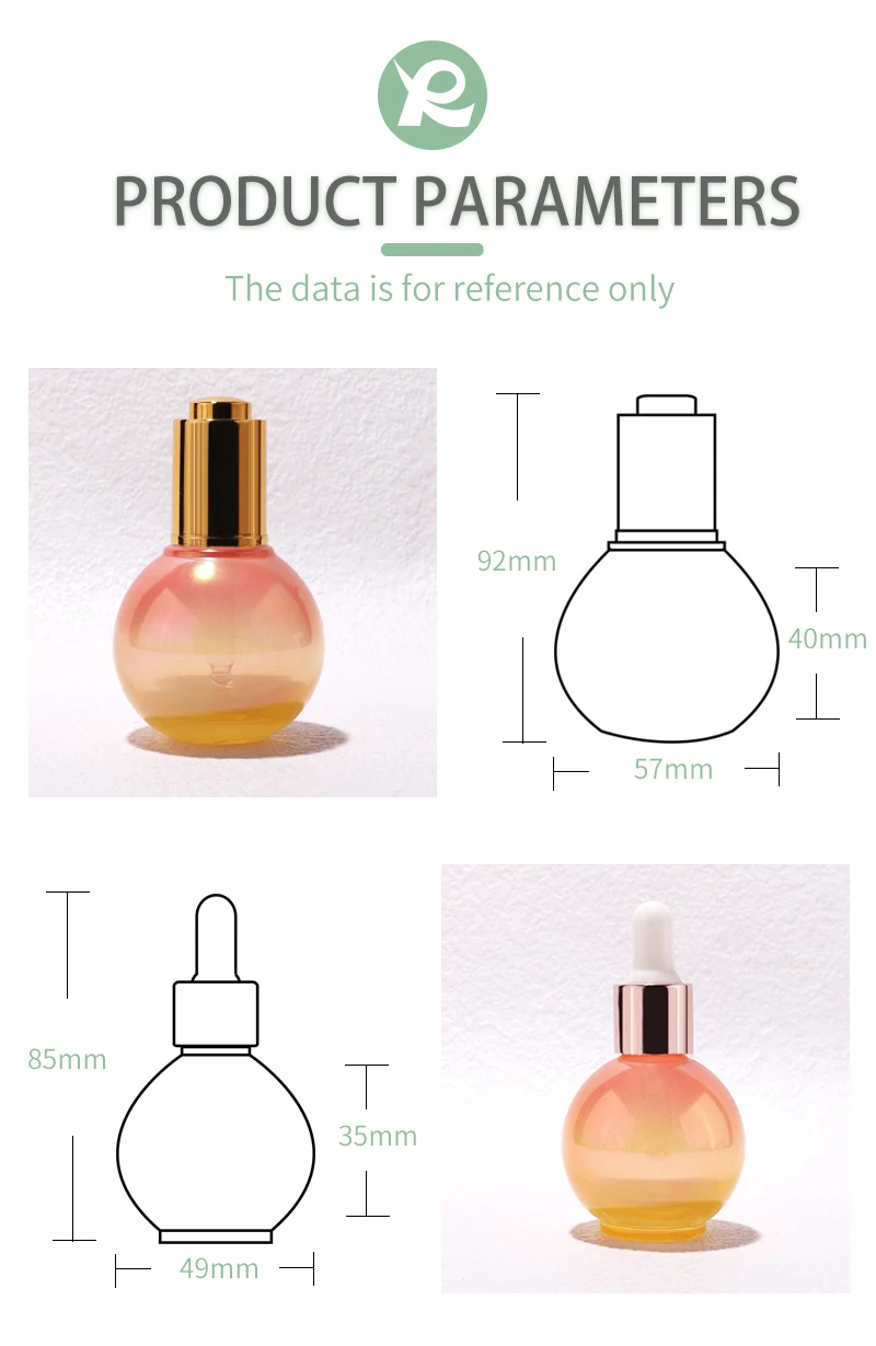 30Ml Recyclable Yellow Dropper Bottle Empty Essential Oil Makeup ...