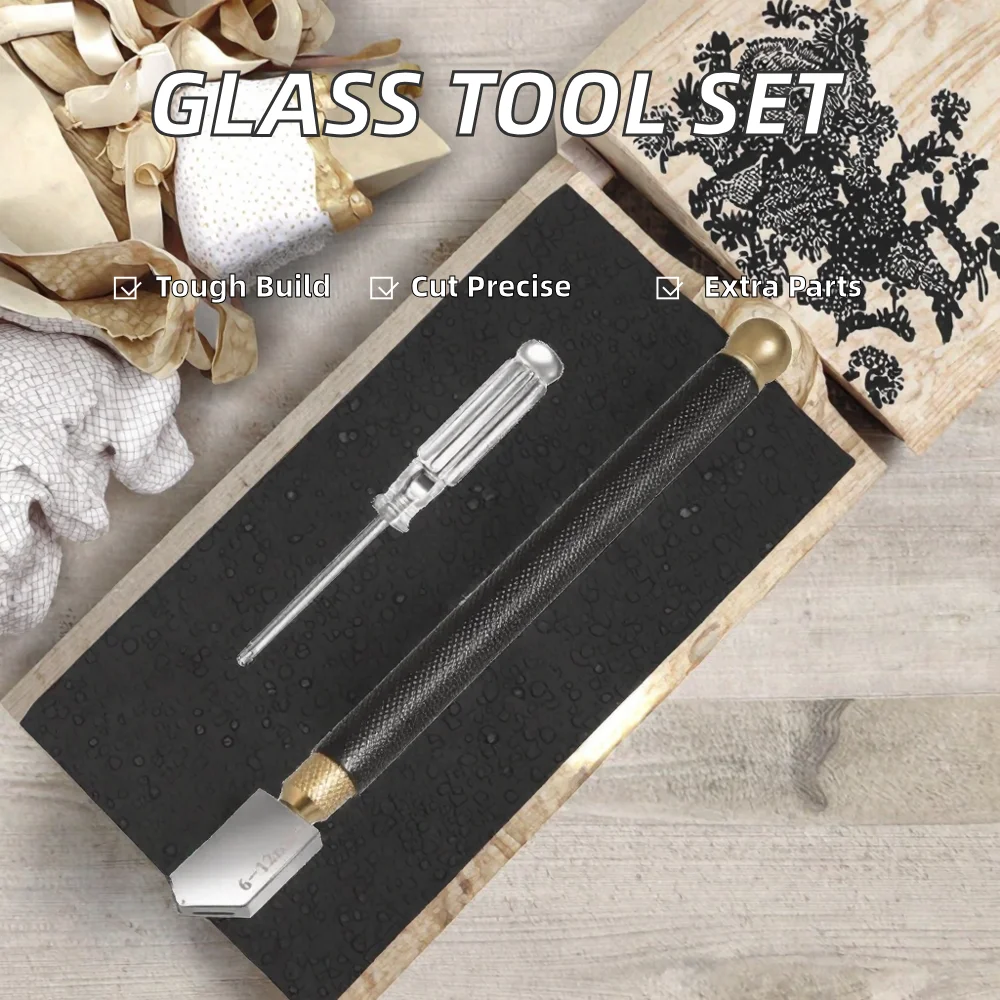 Pencil Style Oil Feed Carbide Glass Cutter Tool Set with 2 Bonus Blades ...