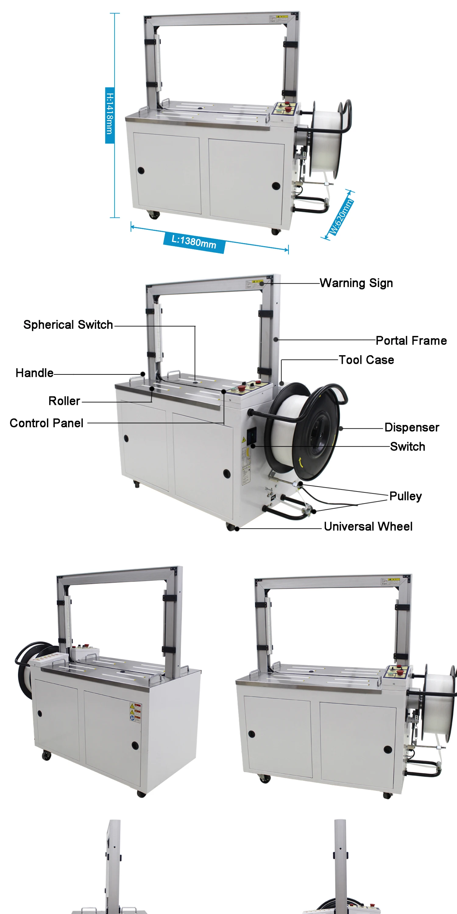 Automatic Parcel Strapping Tool Box Packing Strapping Machine With Pp ...