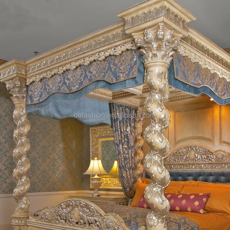 OE-FASHION Custom European Style Solid Wood Double Bed