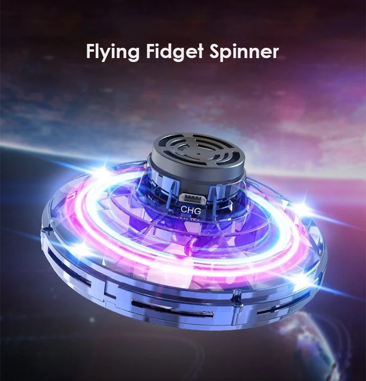 Zhoya New Best Hand Ufo Finger Fidget Toys Flying Spinner Cube Toy ...