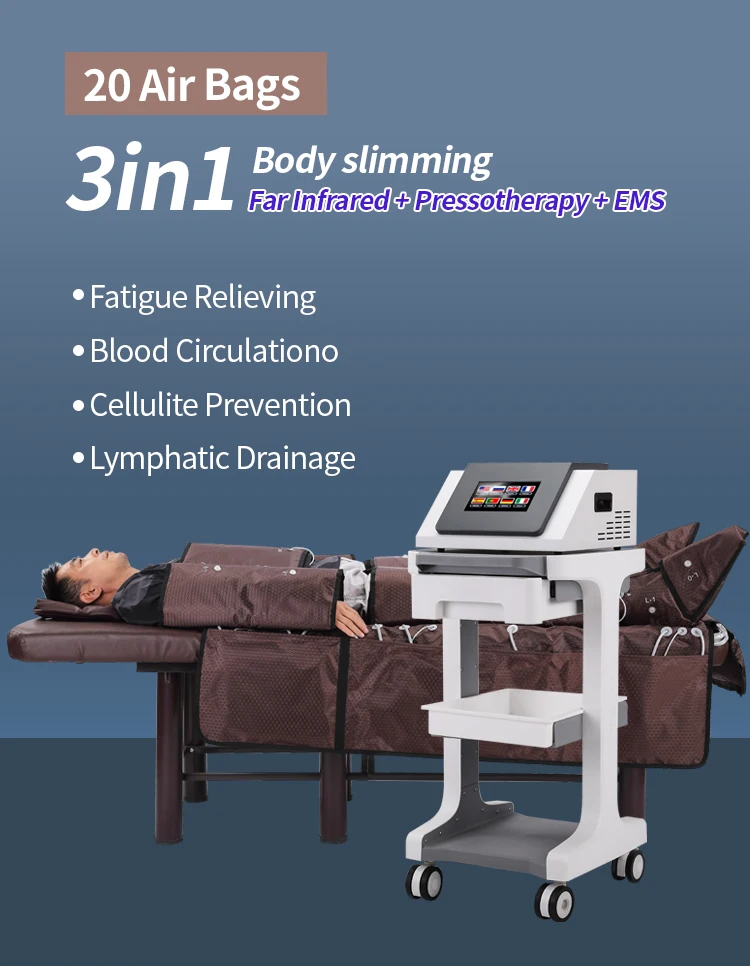 3 in 1 EMS Infrared Pressotherapie Maquina Presoterapia Professional Pressotherapy Lymphatic ...