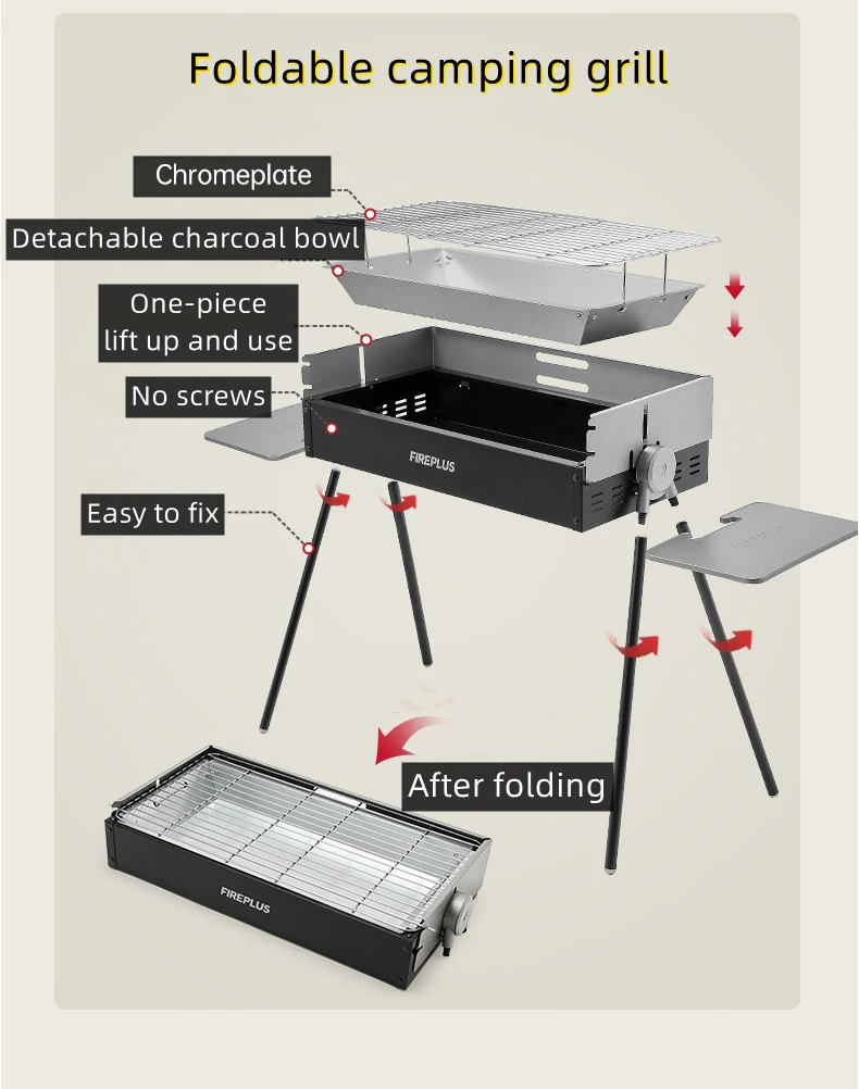 Camping Portable Bbq Outdoor Grill Charcoal Grill Portable Bbq Folding ...