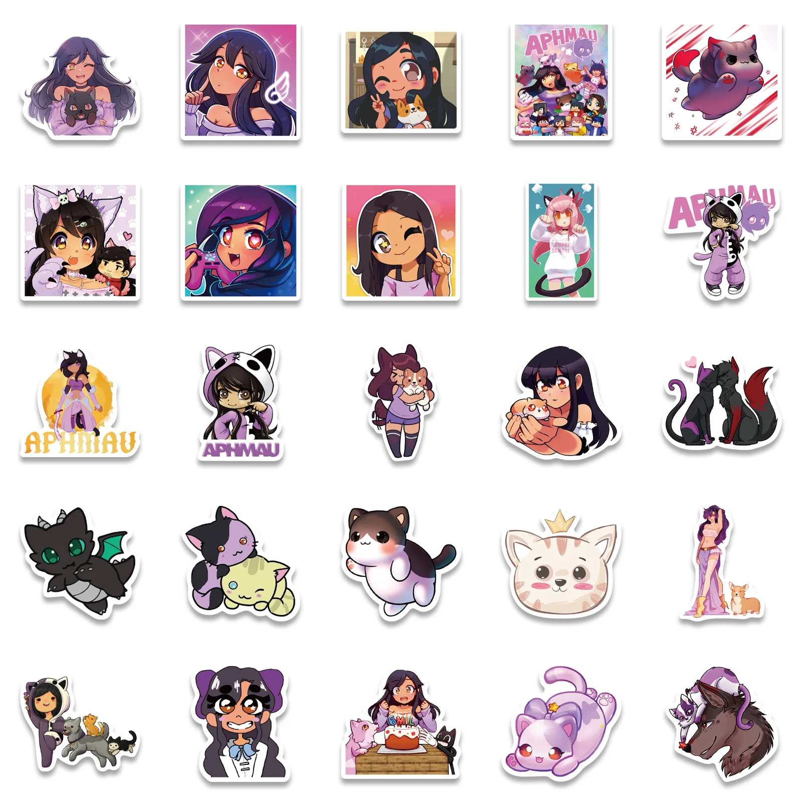 50pcs Fashion Game Aphmau Stickers For Funny Home Fridge Girl ...