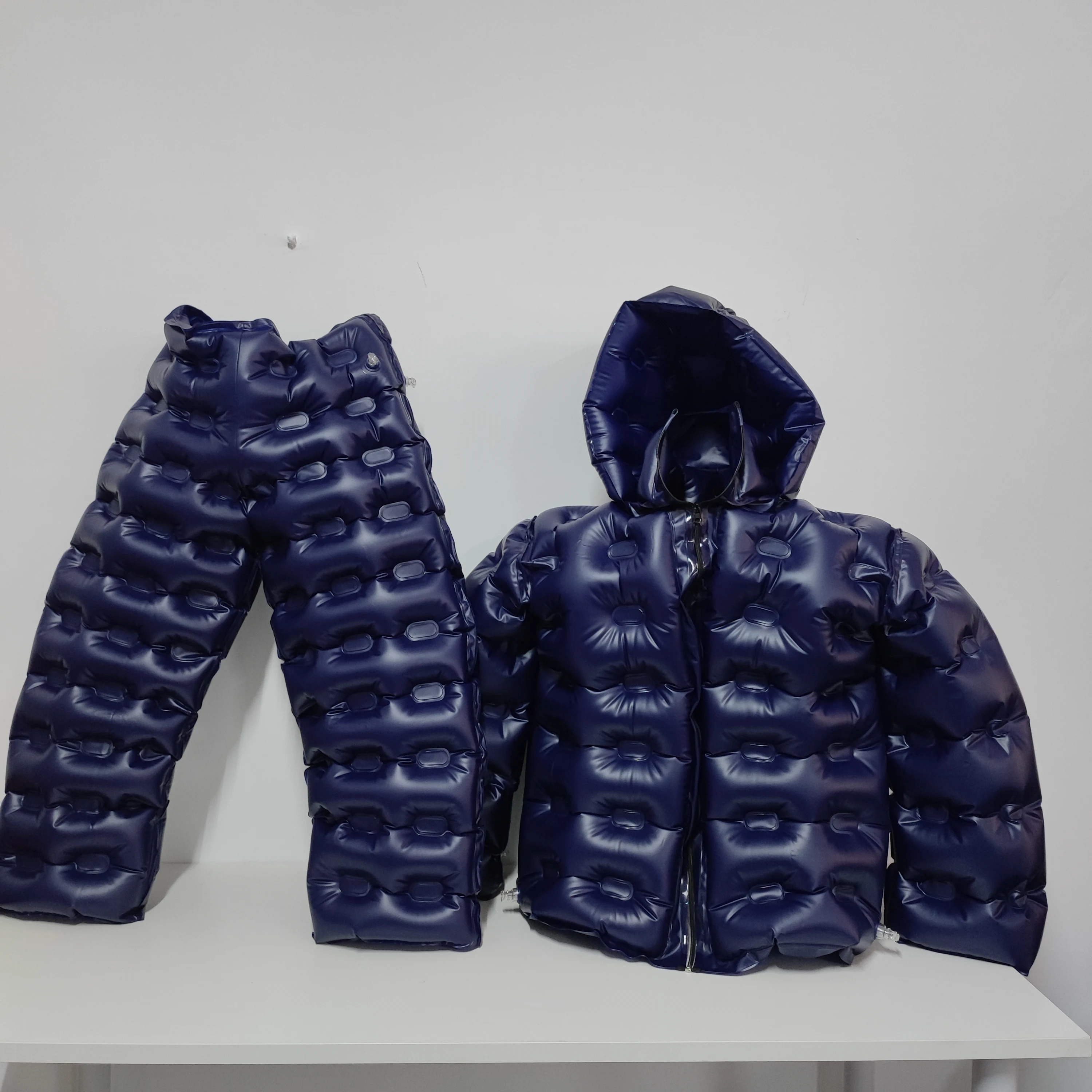 2022 New PVC Blue Inflatable Down Jacket and Trousers Suit for Adult ...