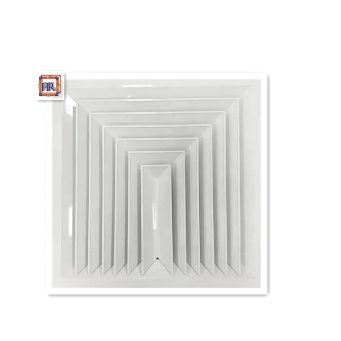 3 Way Square Ceiling Diffuser / Aluminum Linear Slot Air Diffuser Hvac System With Damper - Buy ...