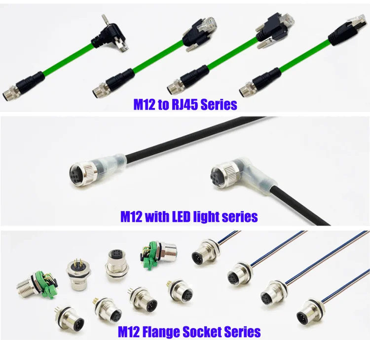 Customized M5/M8/M12/M16 series A B C D X S Core connectors